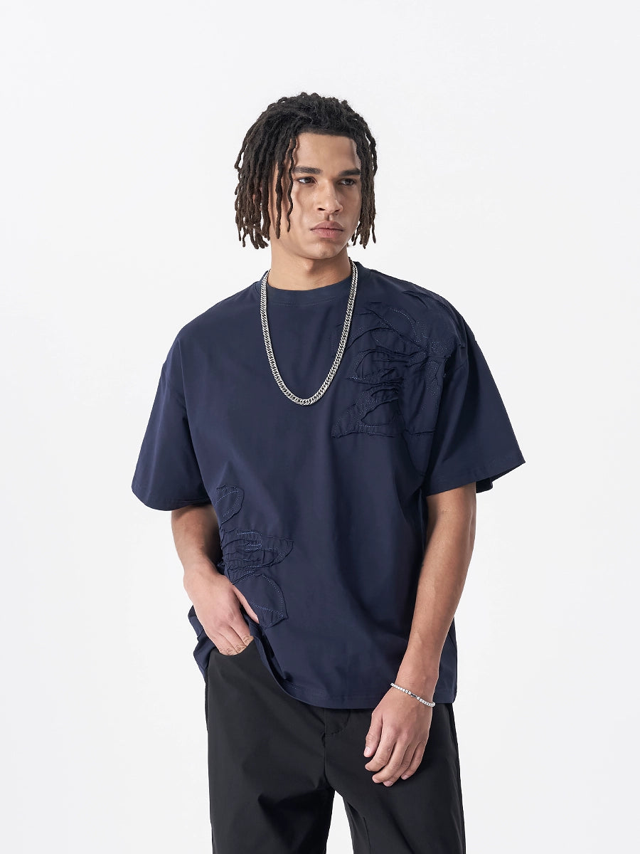 Heavyweight Embroidery Short Sleeve T-Shirt WN17518 – WONDER NOAH