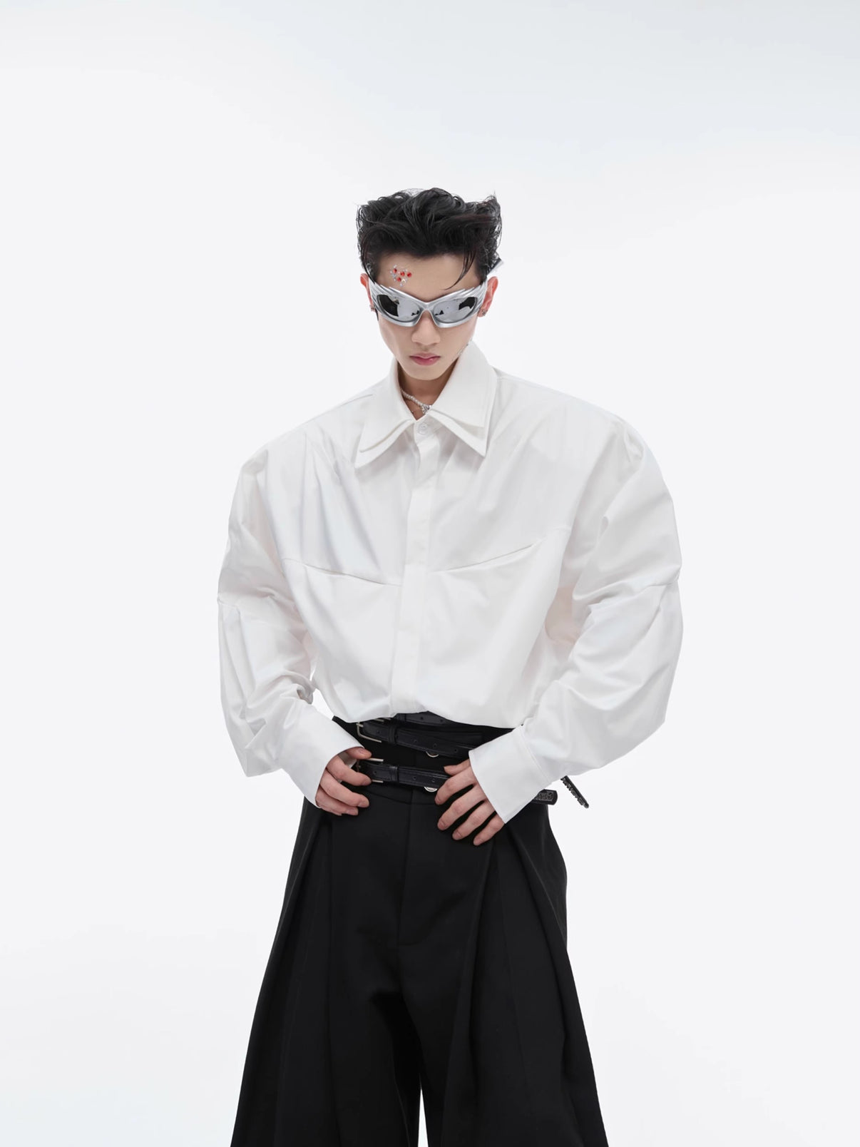 Double Layered Collar Oversize Shirt WN6473 – WONDER NOAH