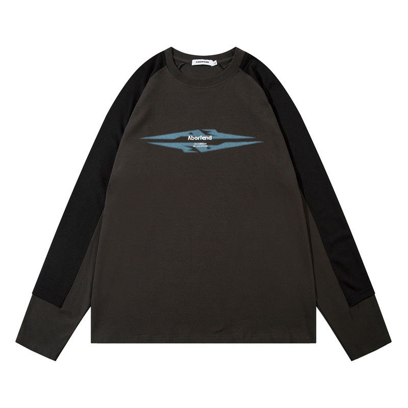 Colorblock Letter Print Long Sleeve T-Shirt WN11381 – WONDER NOAH