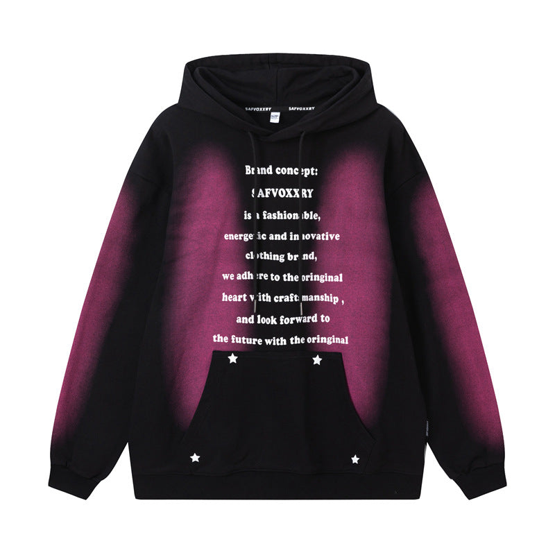 Colorblock Letter Print Oversize Pullover Hoodie WN11156 – WONDER NOAH