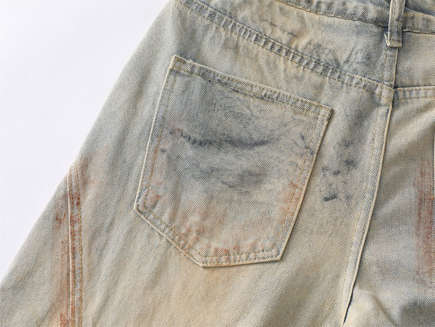 Washed Mud Dye Dirty Wide-Leg Denim Jeans WN15083 – WONDER NOAH