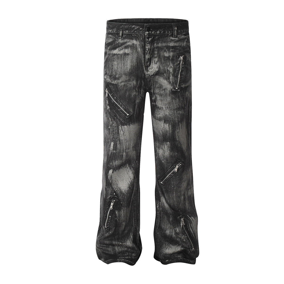 Paint Brush Zipper Design Micro Flare Denim Jeans WN16171 – WONDER NOAH