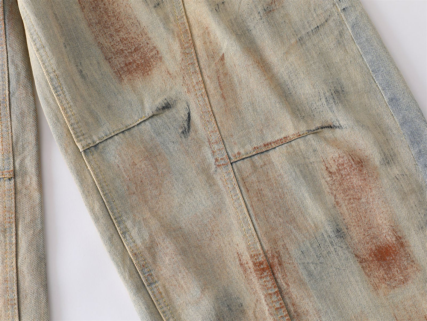 Washed Mud Dye Dirty Wide-Leg Denim Jeans WN15083 – WONDER NOAH