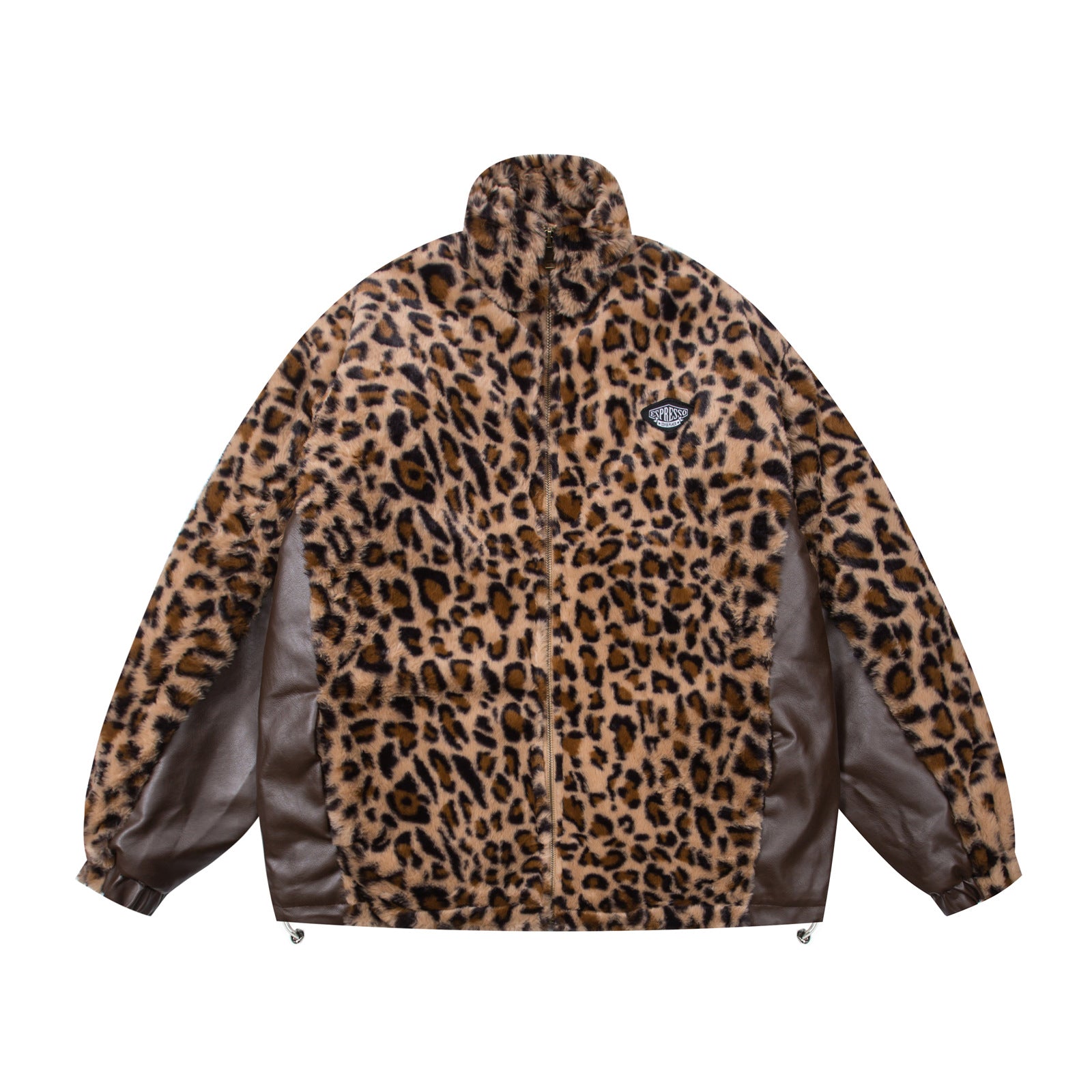 Leopard Print PU Leather High-Neck Padded Jacket WN11554 – WONDER NOAH
