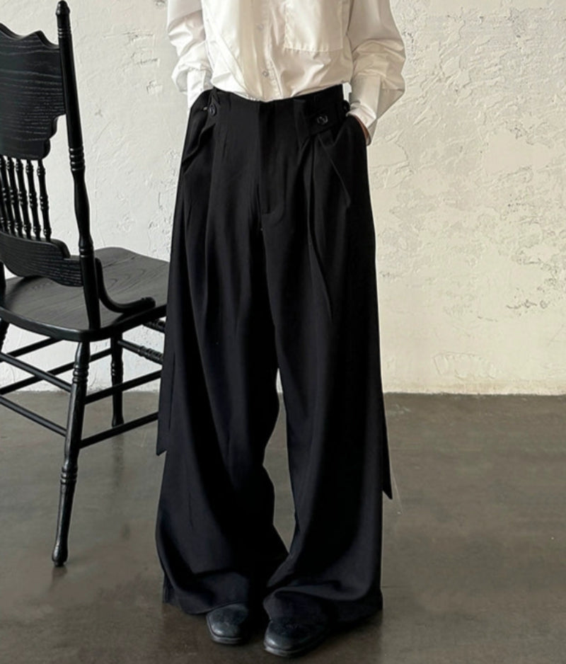 Adjustable Drawstring Pleats Straight Trousers WN20010 – WONDER NOAH