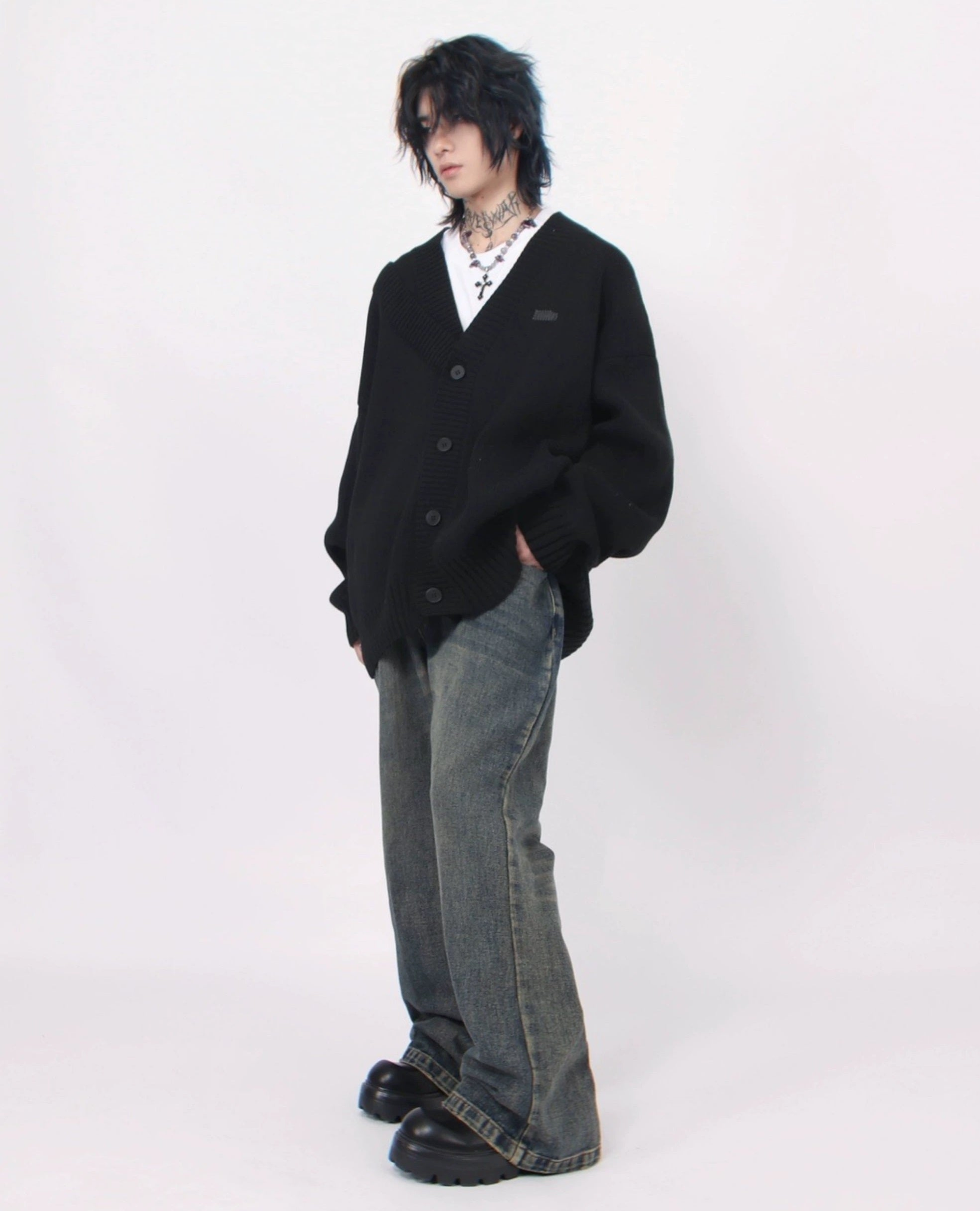 Oversize Fake Layered Knit Cardigan WN3139 – WONDER NOAH