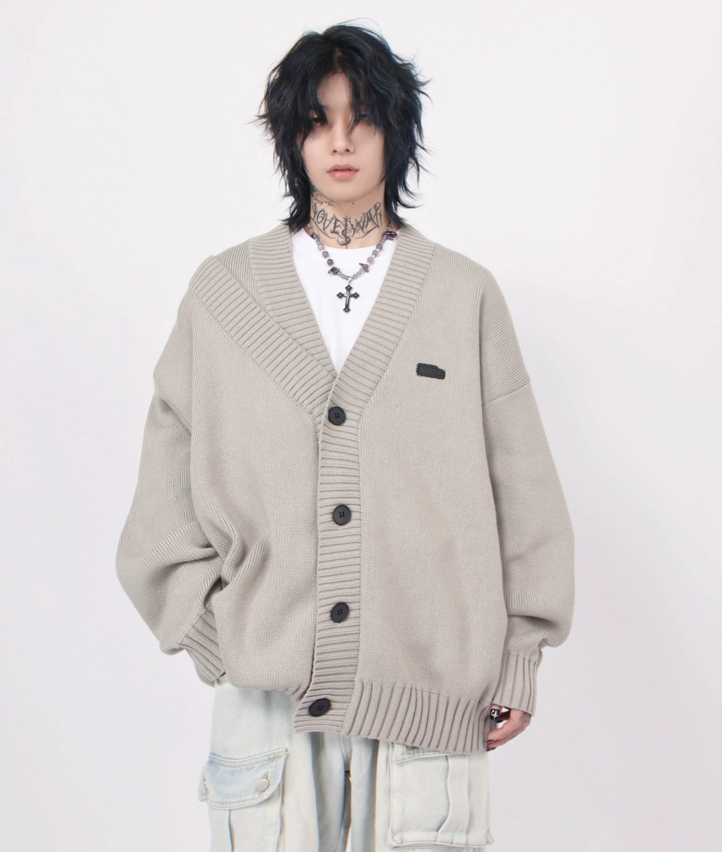 Oversize Fake Layered Knit Cardigan WN3139 – WONDER NOAH