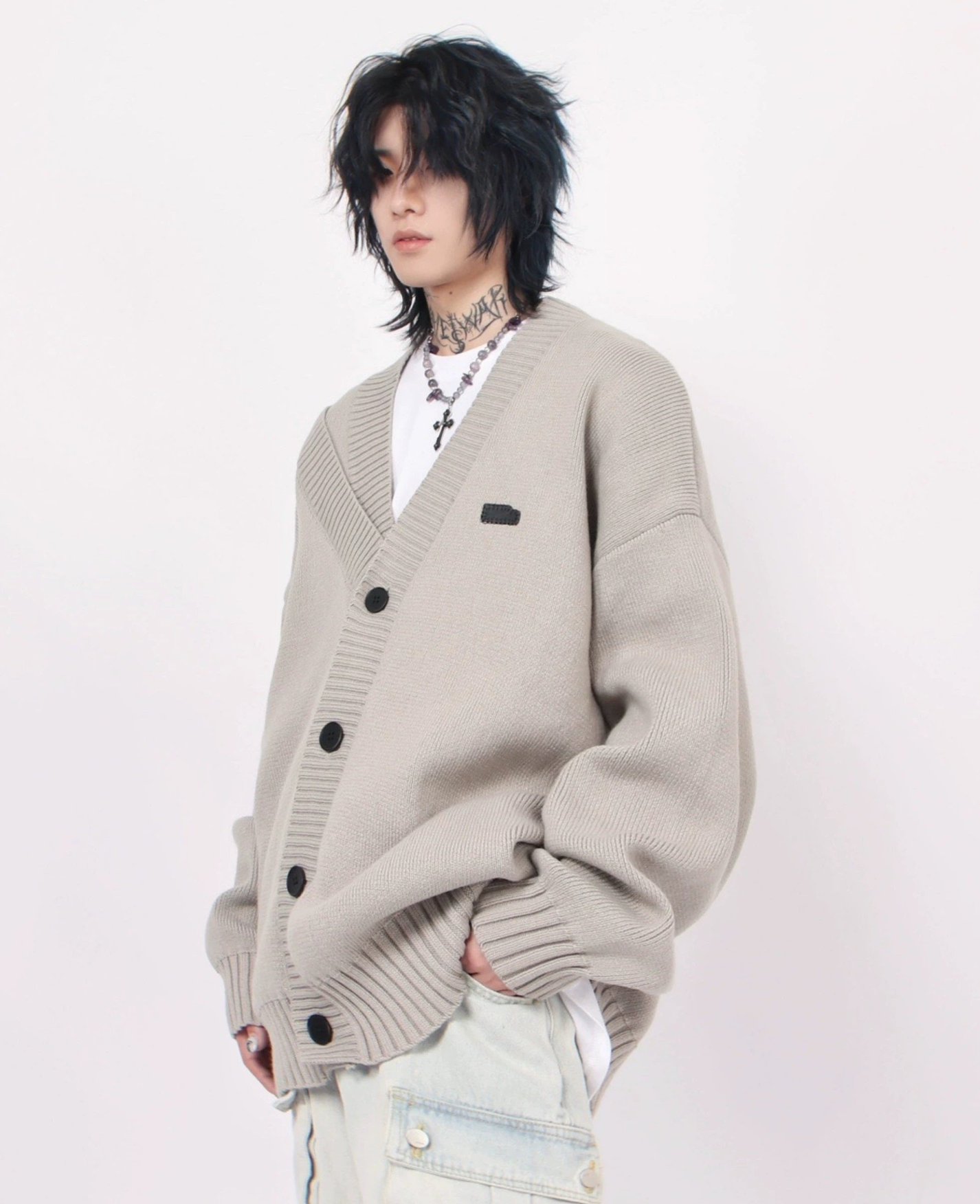 Oversize Fake Layered Knit Cardigan WN3139 – WONDER NOAH