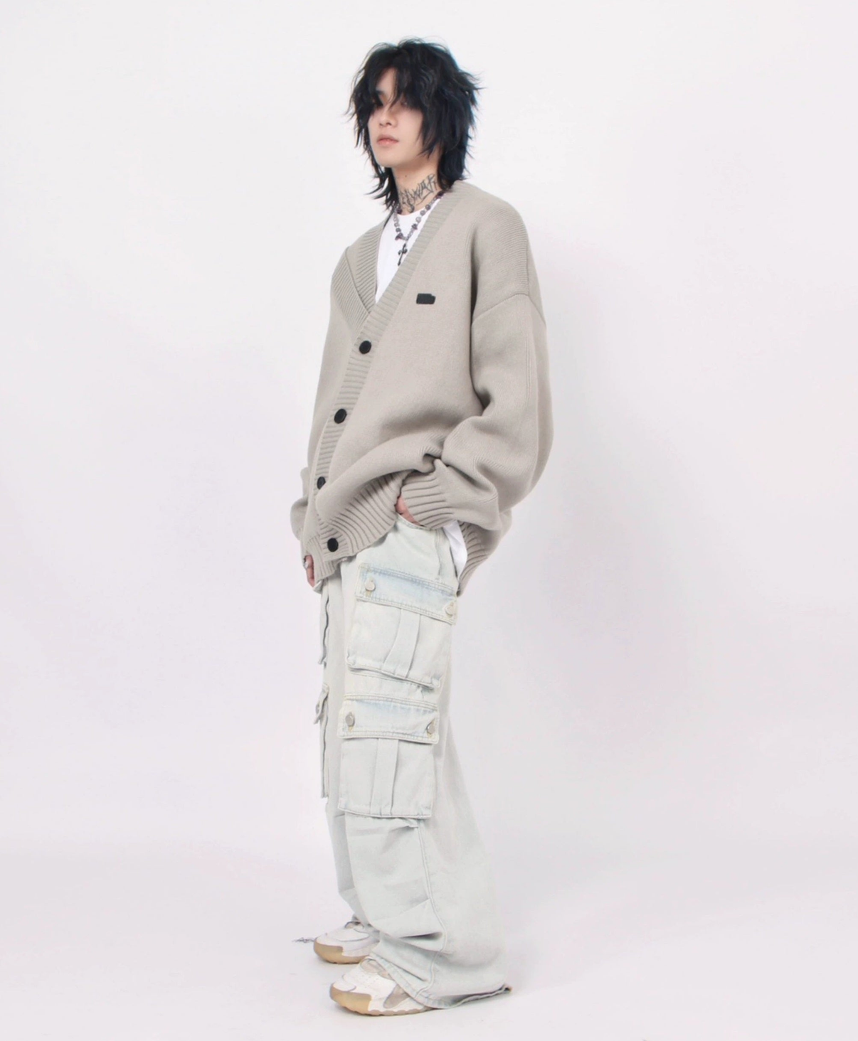 Oversize Fake Layered Knit Cardigan WN3139 – WONDER NOAH