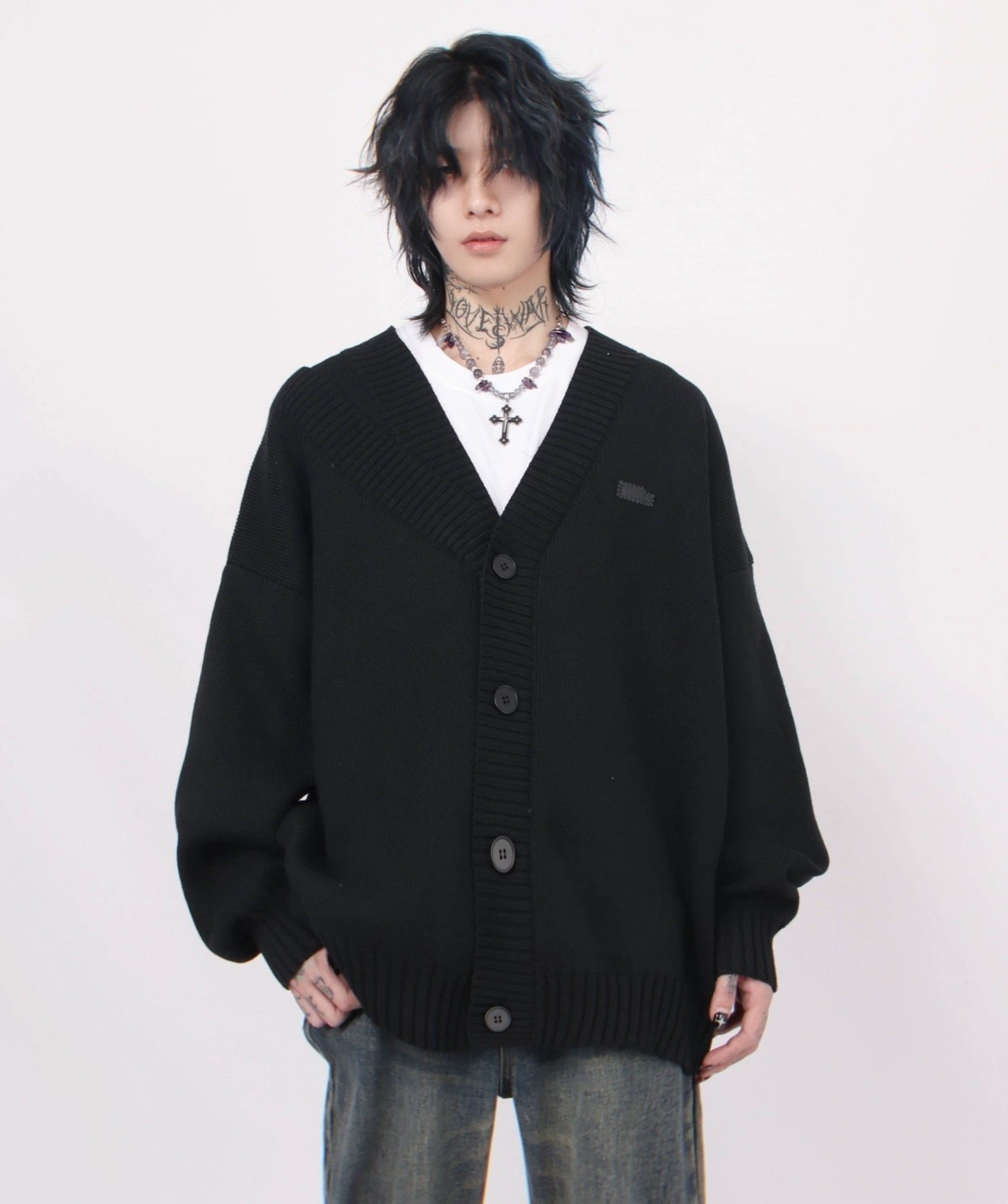 Oversize Fake Layered Knit Cardigan WN3139 – WONDER NOAH