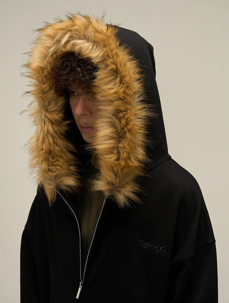 Oversize Fur Neck Zipper Hoodie WN3539 – WONDER NOAH