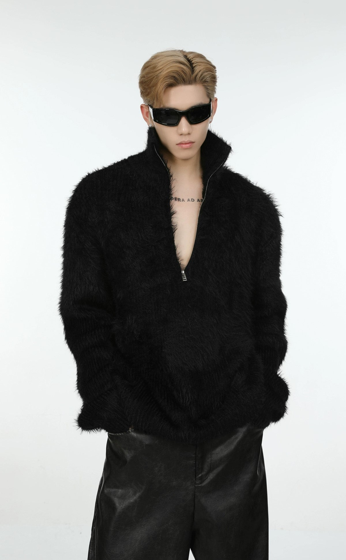Oversize High-neck Furry Knit Sweater WN3770 – WONDER NOAH