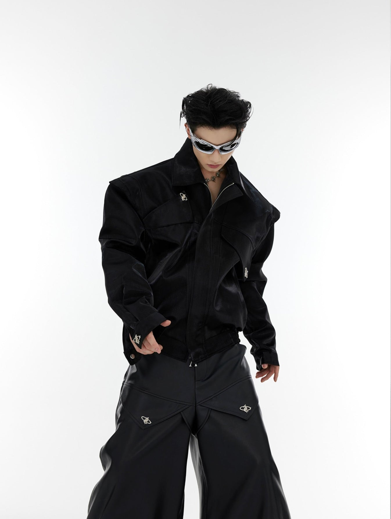 Oversize Shoulder-pads PU Leather Jacket WN2019 – WONDER NOAH