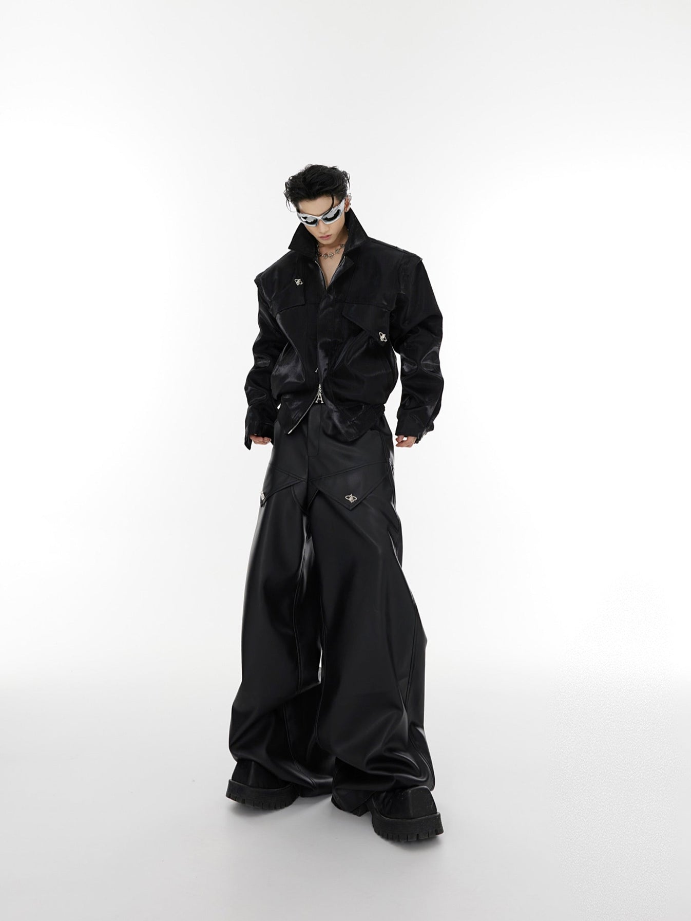 Oversize Shoulder-pads PU Leather Jacket WN2019 – WONDER NOAH