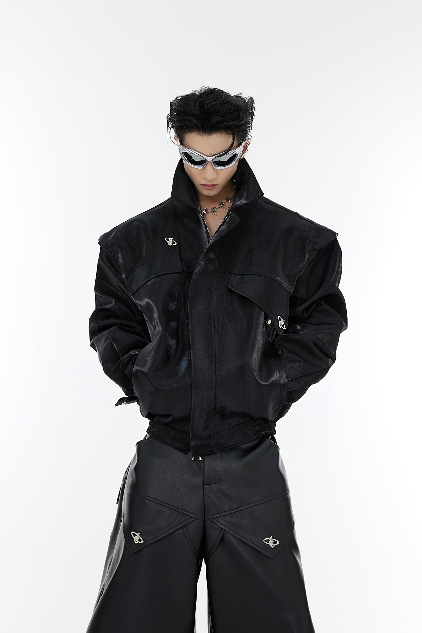 Oversize Shoulder-pads PU Leather Jacket WN2019 – WONDER NOAH