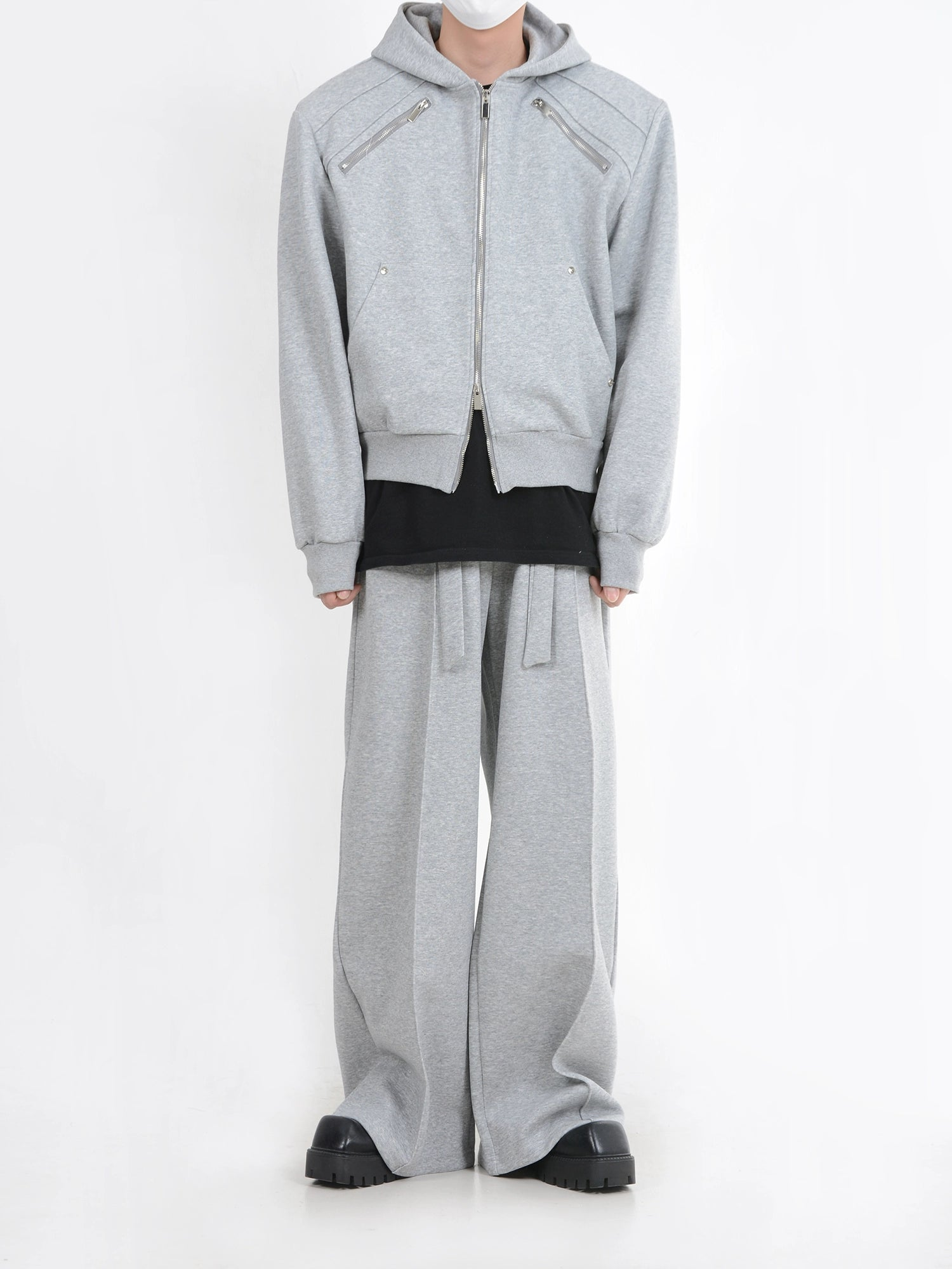 Oversize Zipper Hoodie & Wide-leg Sweatpants Setup WN4436 – WONDER NOAH