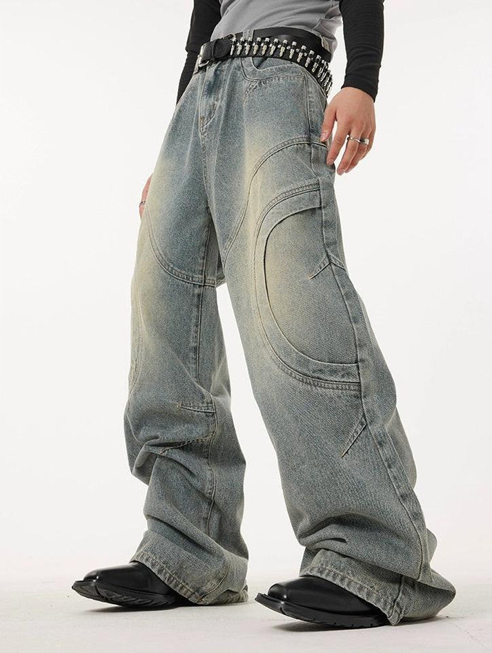 Wide-leg Curve Design Denim Jeans WN2795 – WONDER NOAH
