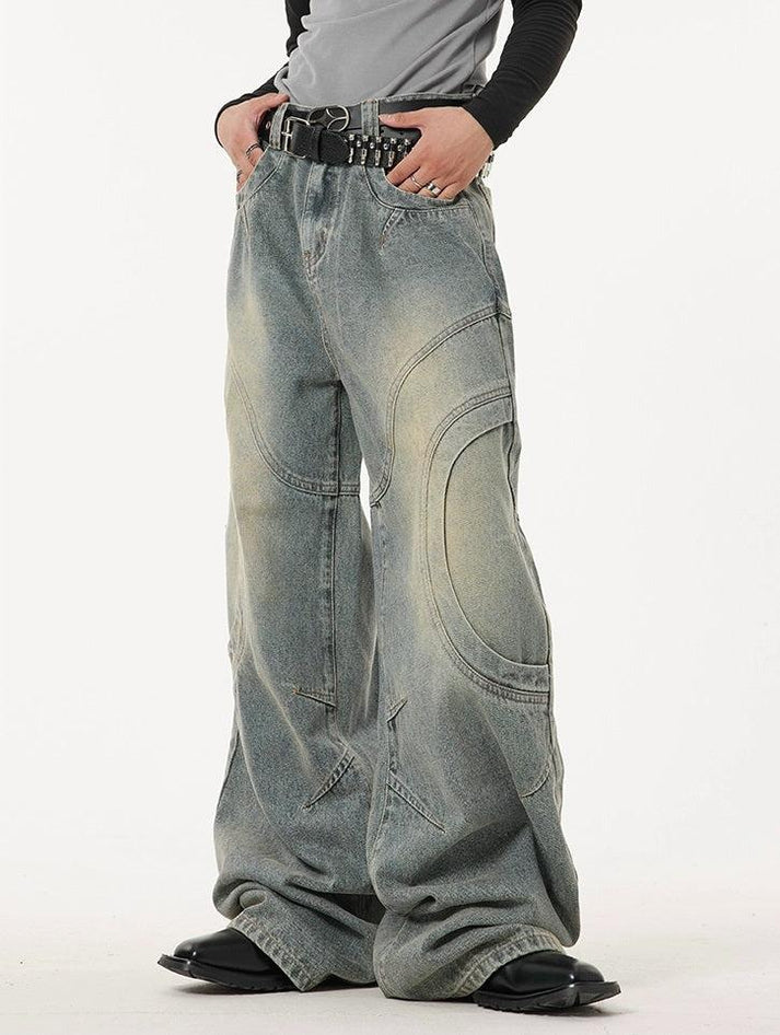 Wide-leg Curve Design Denim Jeans WN2795 – WONDER NOAH