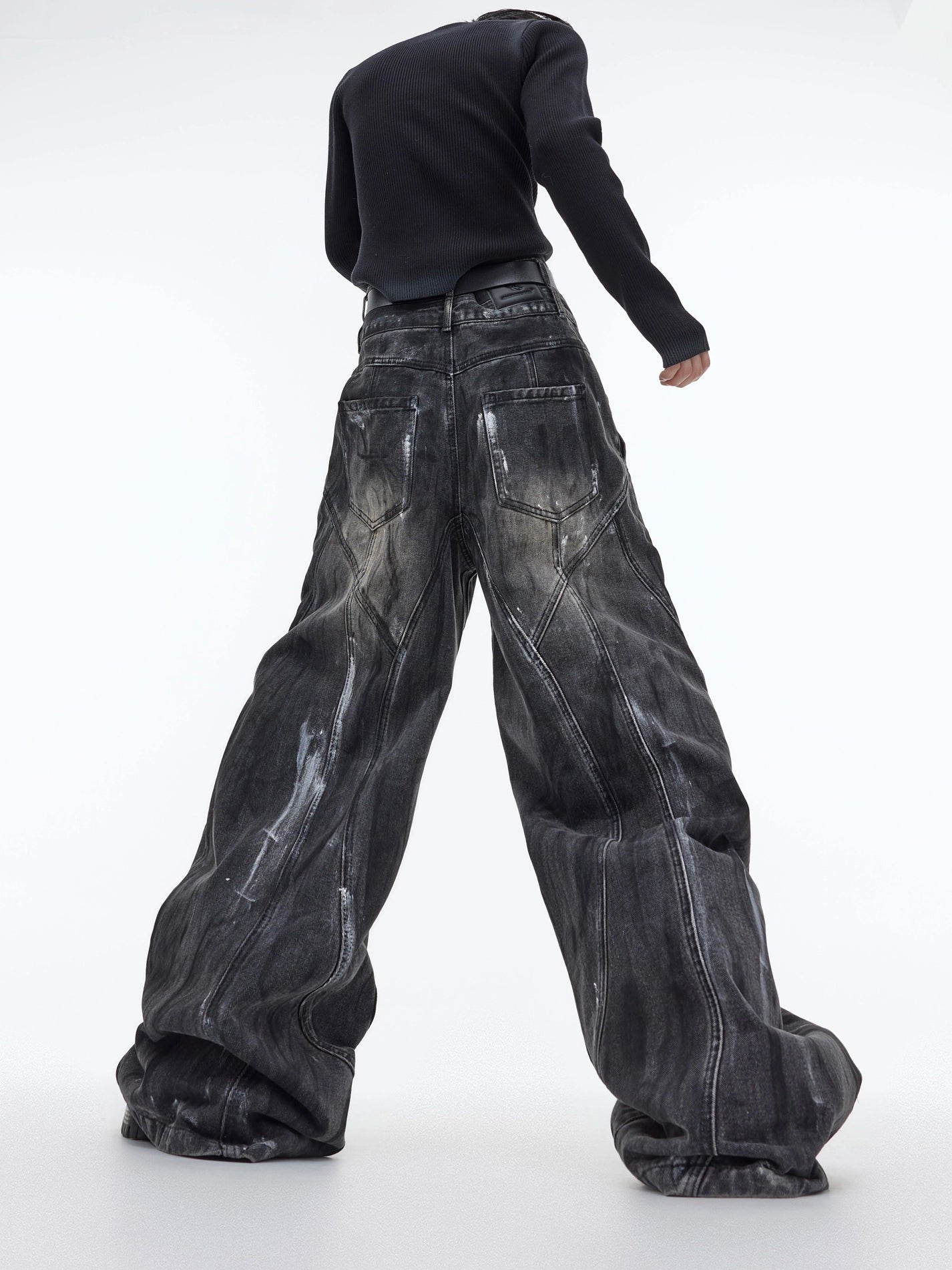 Wide-leg Graffiti Denim Jeans WN2379 – WONDER NOAH