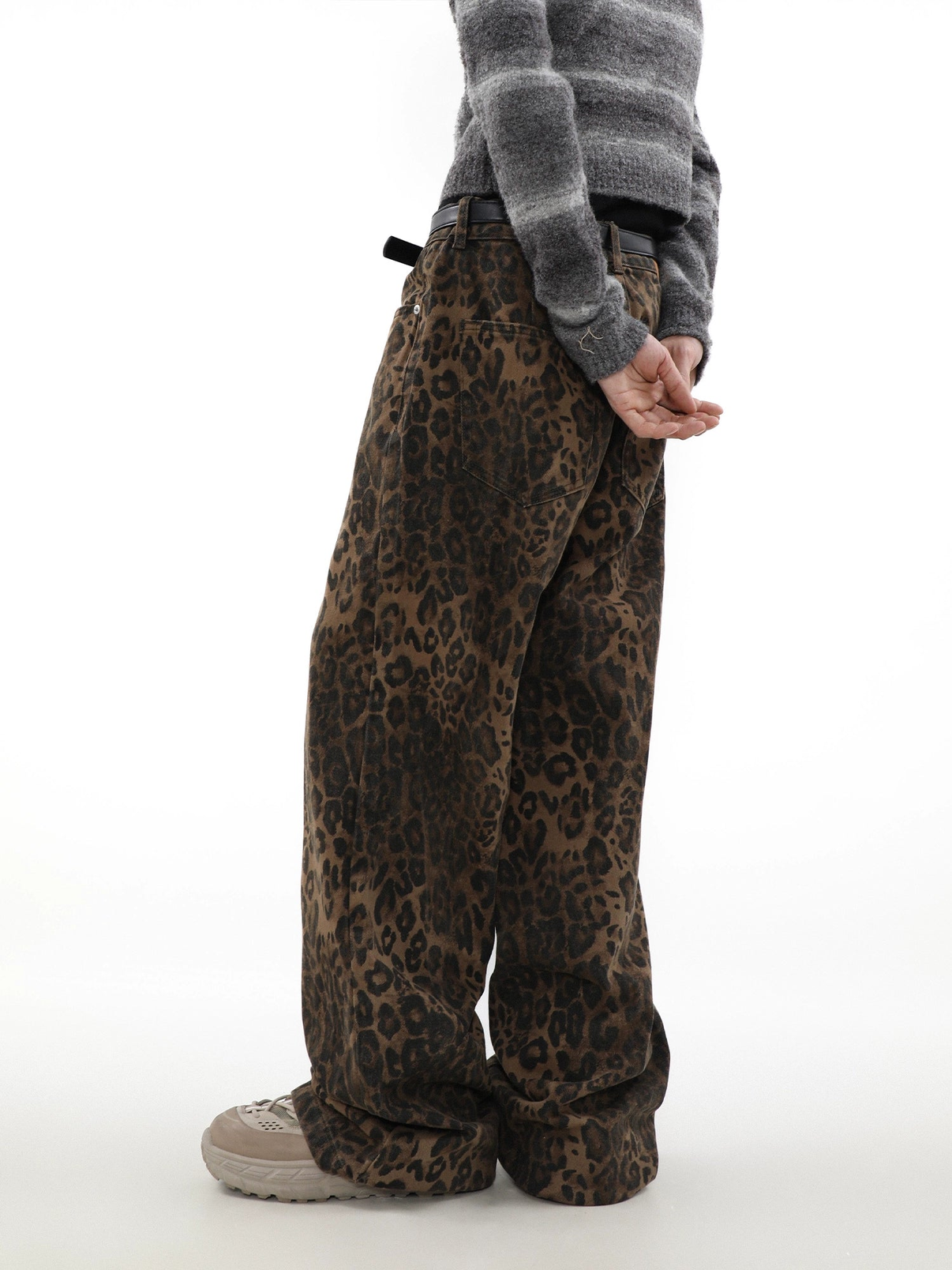 Wide-leg Leopard Print Denim Jeans WN3061 – WONDER NOAH